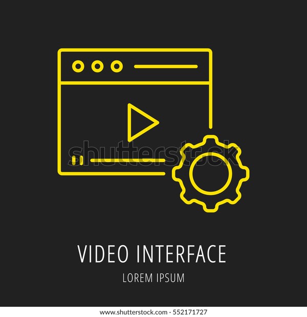 Logo Label Video Interface Line Style Stock Vector (Royalty Free ...