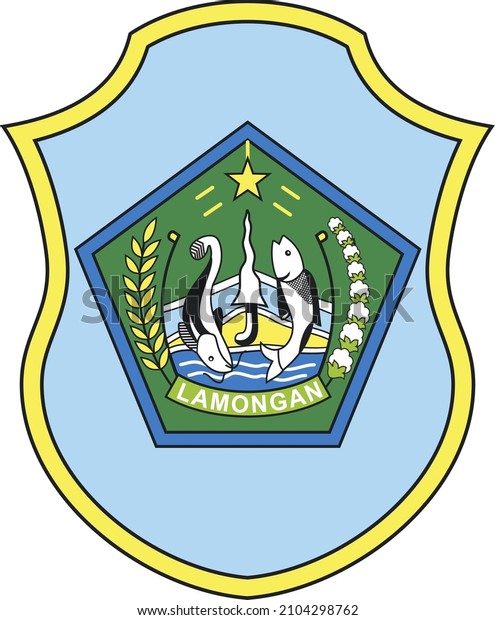 Logo Lamongan Regency Meaning Equilateral Pentagon Stock Vector ...