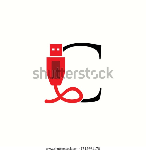 Logo Letter C Icon Usb Vector Stock Vector (Royalty Free) 1712991178 ...