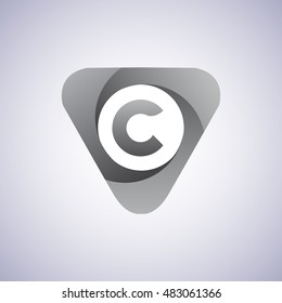Logo Letter C Rounded Triangle Shape Stock Vector (Royalty Free ...