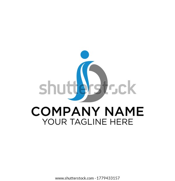 Logo Letter D Person Standing Human Stock Vector (Royalty Free ...