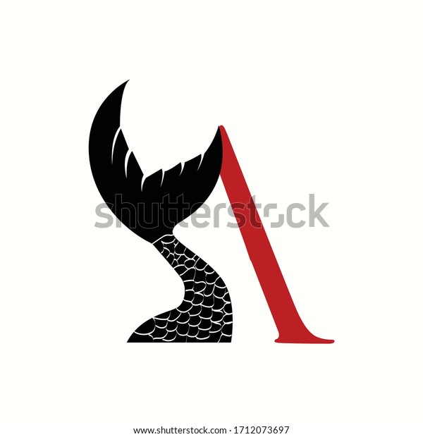 Logo Letter Icon Fish Tail Vector Stock Vector (Royalty Free ...