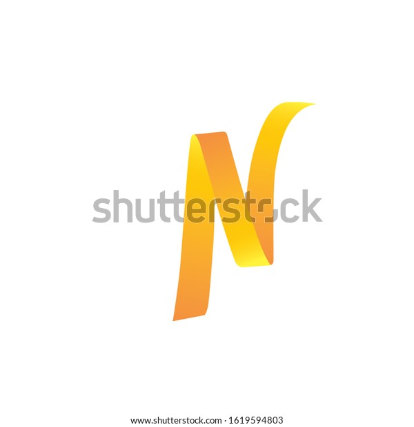 Logo Letter Initial N Ribbon Profesional Stock Vector (Royalty Free ...