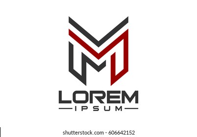 Letter M Logo Red Black Colors Stock Vector (Royalty Free) 548327002 ...