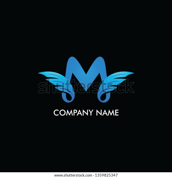 Logo Letter M Wings Flight Symbols Stock Vector (Royalty Free) 1359825347