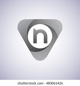 Logo Letter N Rounded Triangle Shape Stock Vector (Royalty Free ...