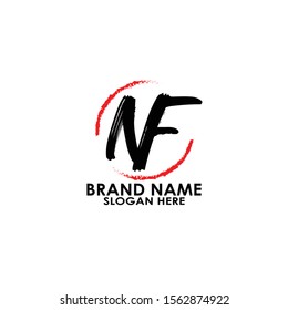 Logo Letter Nf Brush Vector Design Stock Vector (Royalty Free ...
