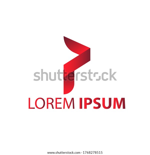 Logo Letter P Red Background White Stock Vector (Royalty Free) 1768278515