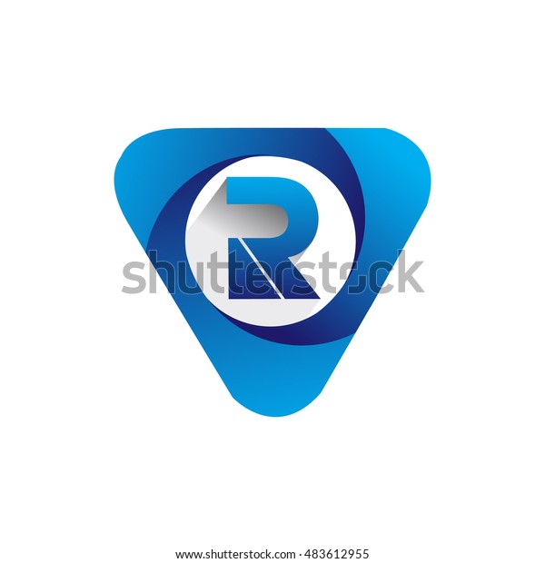 Logo Letter R Blue Colored Triangle Stock Vector (Royalty Free ...