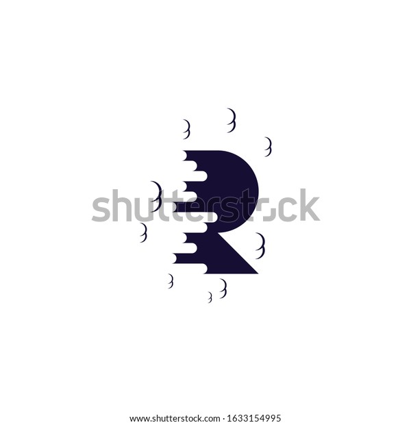 Logo Letter R Cool Black Clouds Stock Vector (Royalty Free) 1633154995 ...