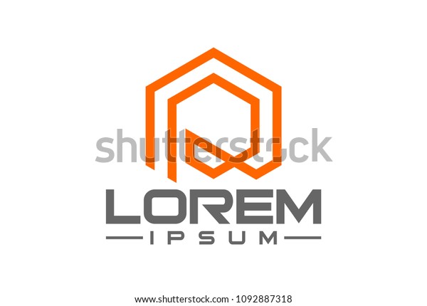 Logo Letter R Hexagonal Line Logo Stock Vector (Royalty Free ...