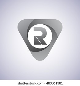 Logo Letter R Rounded Triangle Shape Stock Vector (Royalty Free ...