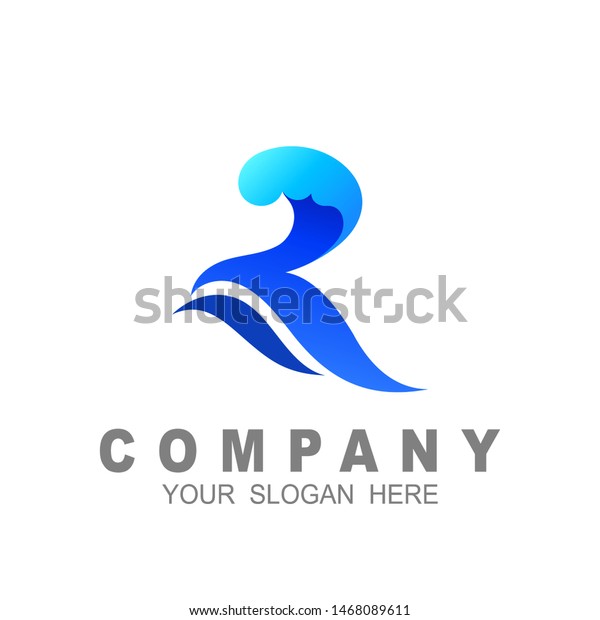 Logo Letter R Wave Icon Vector: vector de stock (libre de regalías ...