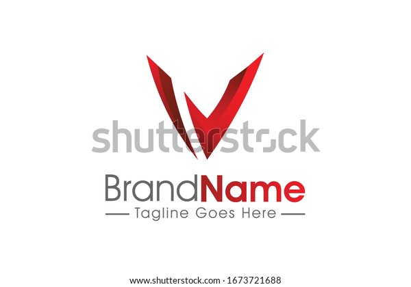 Logo Letter V Wing Fly Flat Stock Vector (Royalty Free) 1673721688 ...