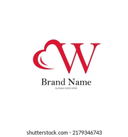 Logo Letter W Heart Vector Combination Stock Vector (Royalty Free ...