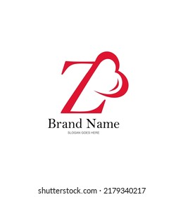 Logo Letter Z Heart Vector Combination Stock Vector (Royalty Free ...