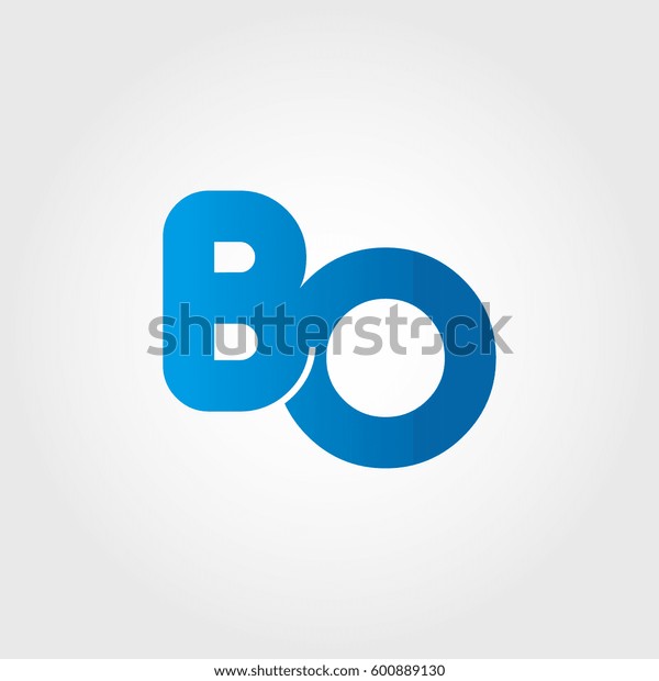 Logo Letters Bo Blue Stock Vector (Royalty Free) 600889130