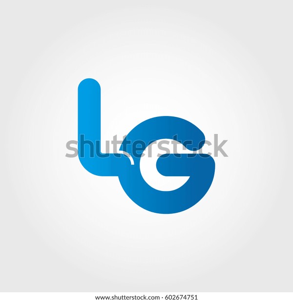 Logo Letters Lg Blue Stock Vector (Royalty Free) 602674751