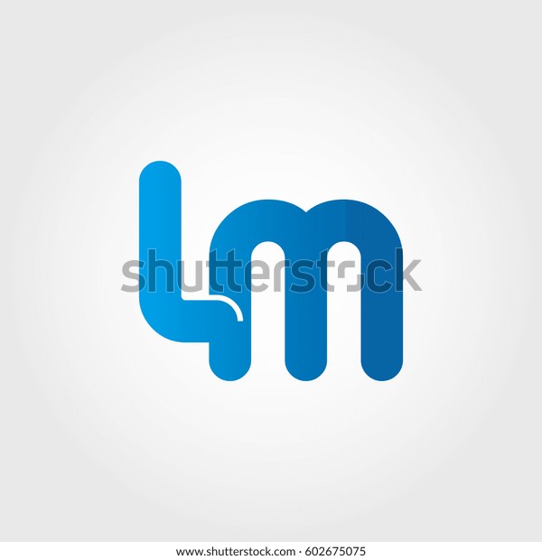 Logo Letters Lm Blue Stock Vector (Royalty Free) 602675075