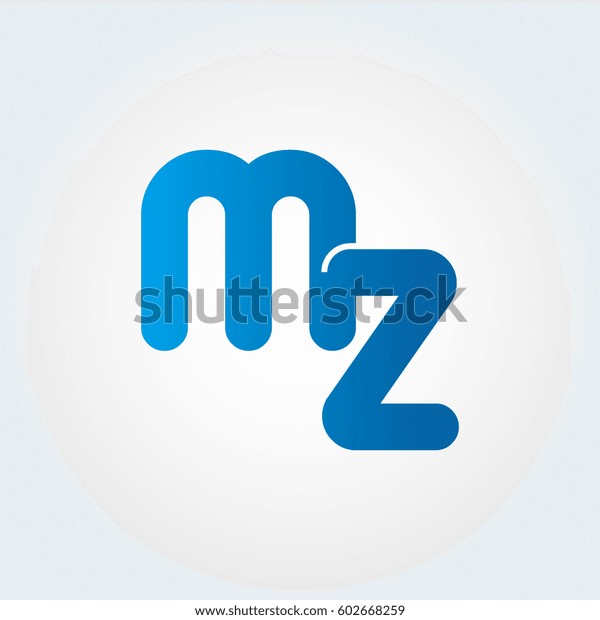 Logo Letters Mz Blue Stock Vector (Royalty Free) 602668259 | Shutterstock