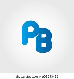 Logo Letters Pb Blue Stock Vector (Royalty Free) 602653436