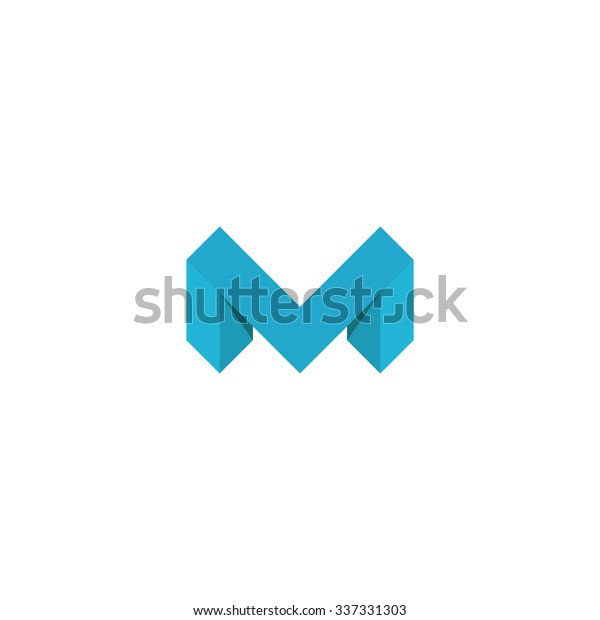 Logo M Letter Blue 3d Mockup Stock Vector (Royalty Free) 337331303 ...