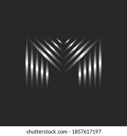 Letter M Logo Monogram Overlapping Line Stock Vector (Royalty Free ...
