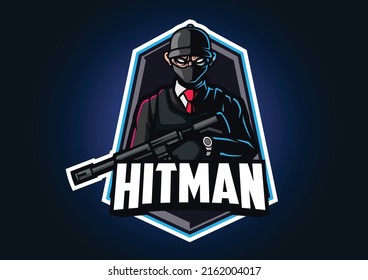 Logo Mascot Hitman Illustration Vector Stock Vector (Royalty Free ...