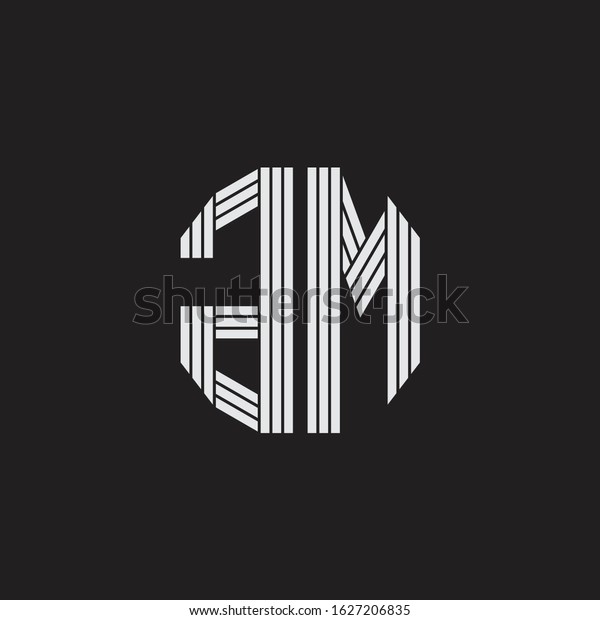 Logo Monogram Outline Style Linked Isolated Stock Vector (Royalty Free ...