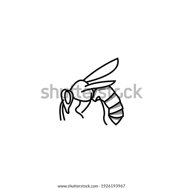 Logo Monoline Modern Bee Stock Vector (Royalty Free) 1926193967 ...