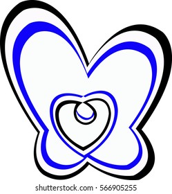 Logo Multicolored Butterfly Heart Stock Vector (Royalty Free) 566905255 ...