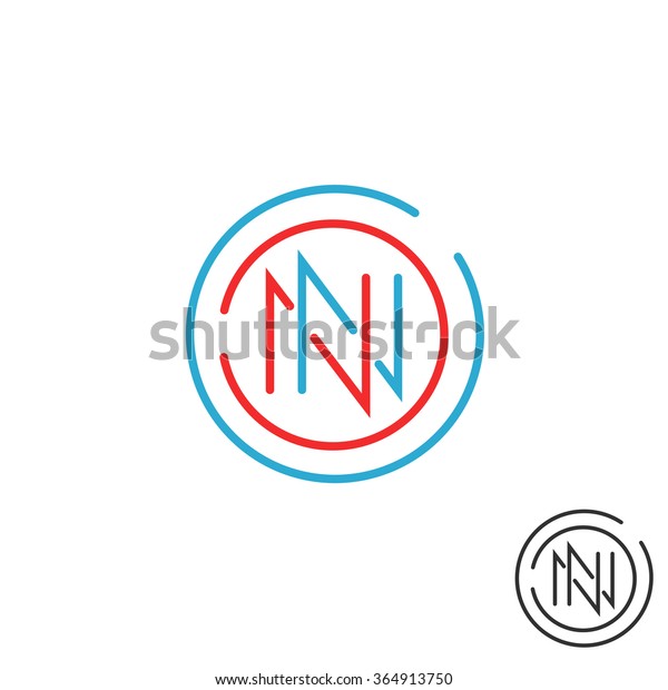 Logo N Letter Mockup Monogram Round Stock Vector (Royalty Free) 364913750