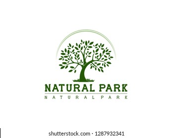 Tree Logo Illustration Vector Silhouette Tree Stock Vector (Royalty ...