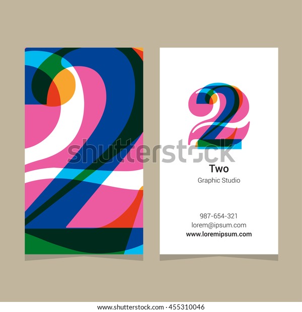 로고 번호 "2"(비즈니스 카드 템플릿 포함)회사 스톡 벡터(로열티 프리) 455310046 | Shutterstock