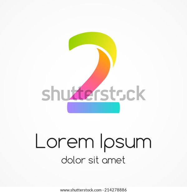 Logo Number 2 Company Vector Design Stock Vector (Royalty Free) 214278886