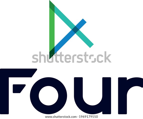 Logo Number 4 Written Associated Symbol Stock Vector (Royalty Free ...