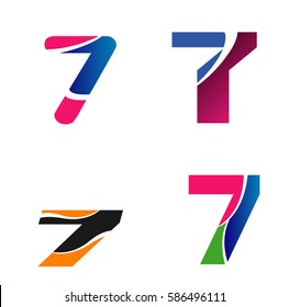Logo Number 7 Company Vector Design Stock Vector (Royalty Free) 586496111