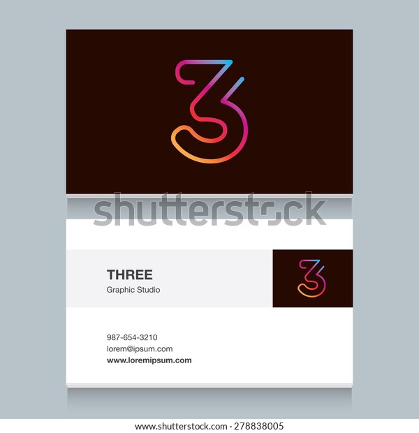 Logo Number Three 3 Business Card Stock Vector (Royalty Free) 278838005 ...