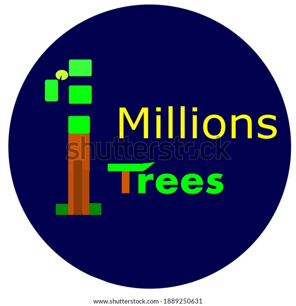 Logo One Million Trees Movement Concept Stock Vector (Royalty Free ...
