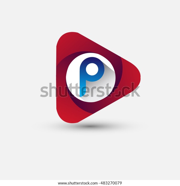 Logo P Letter Red Colored Triangle Stock Vector (Royalty Free ...