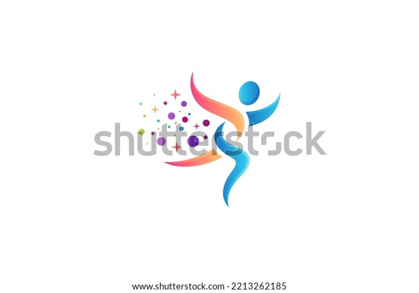 Logo People Dancing Merrily Decorated Stars Stock Vector (Royalty Free ...