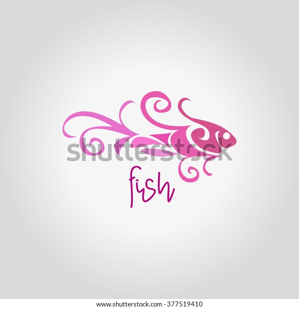 Logo Pink Fish Sign Vector Stock Vector (Royalty Free) 377519410 ...