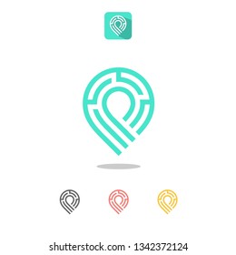 Logo Point Letter P Logo Pin Stock Vector (Royalty Free) 1342372124 ...