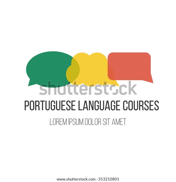 Logo Portuguese Language School Courses Speech: vetor stock (livre de ...