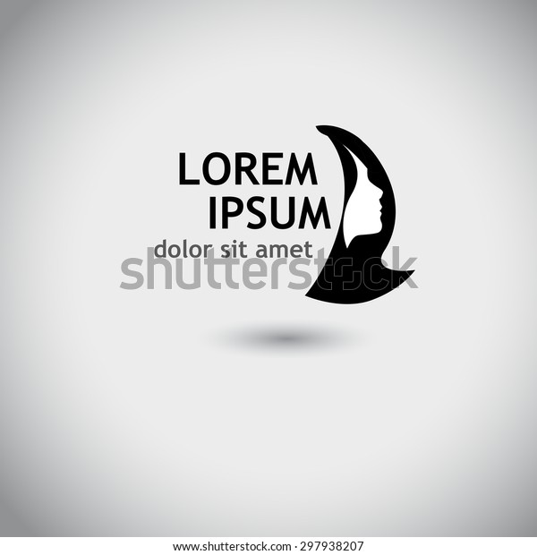 Logo Profile Beautiful Girl Vector Stock Vector (Royalty Free) 297938207