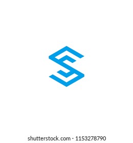 Logo S Abstract Blue On Isolated Stock Vector (Royalty Free) 1153278790 ...