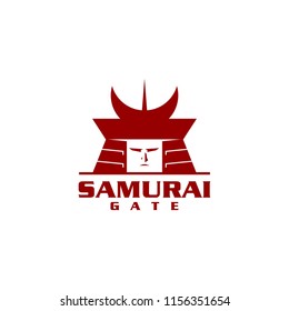 Logo Samurai Gate Red On Isolated Stock Vector (Royalty Free ...
