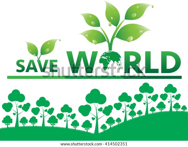 Logo Save World Concept Infographics Vector: vector de stock (libre de ...