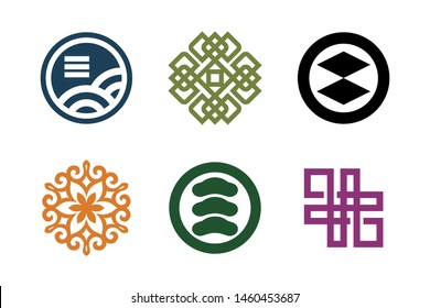 Logo Set Asian Style Design Stock Vector (Royalty Free) 1460453687 ...