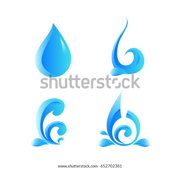 Logo Set Element Symbol Aqua Stock Vector (Royalty Free) 652702381 ...